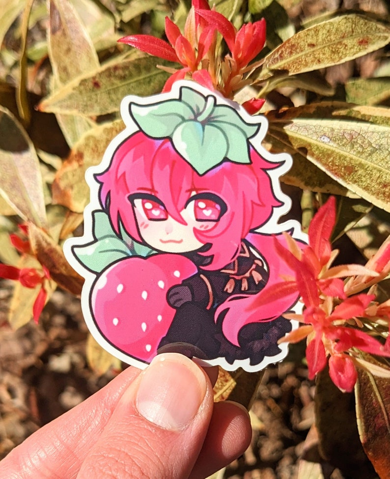 Diluc & Kaeya Stickers - Strawberry/blueberry Genshin Impact Glossy ...