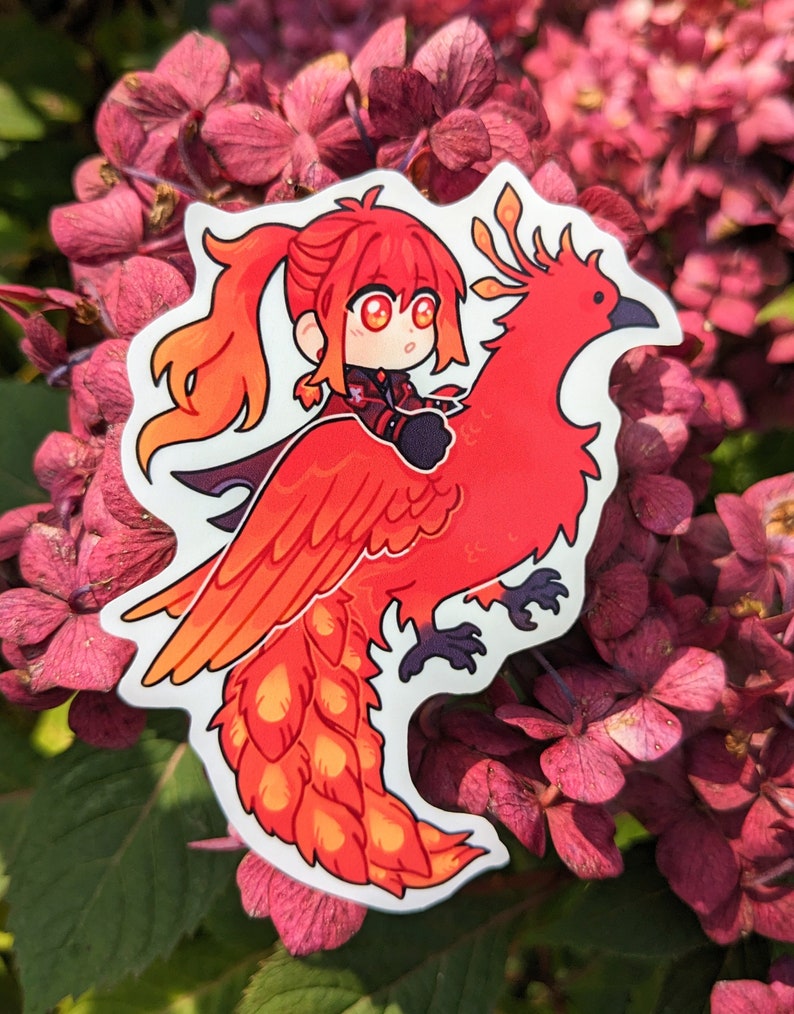 Diluc & Kaeya Stickers - Phoenix and Peacock Genshin Impact Glossy ...