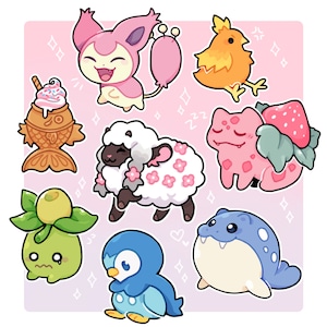 Pokemon Stickers - Mini Cute Pokemon Sticker Pack (wooloo, Shiny Wooloo ...