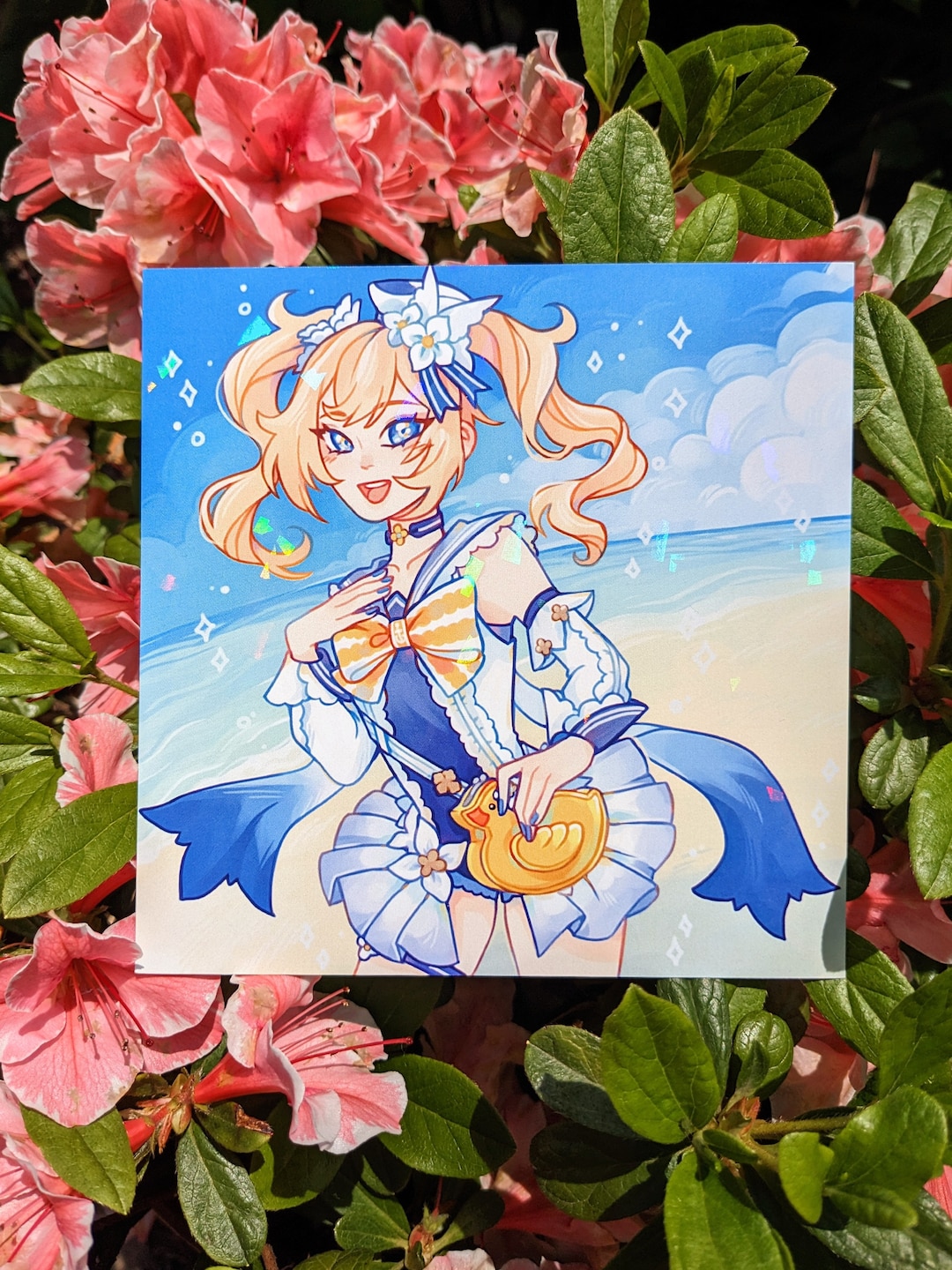 Barbara Holo Print - Genshin Impact Holographic Sparkly Cute Art Print ...