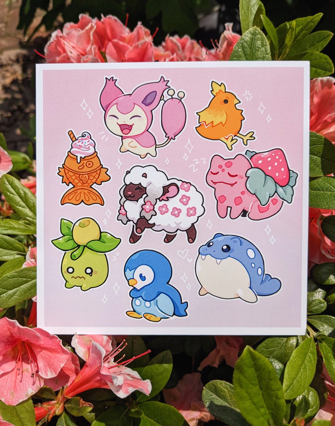 Pokemon Art Print (wooloo, Skitty, Magikarp, Strawberry & Peach ...