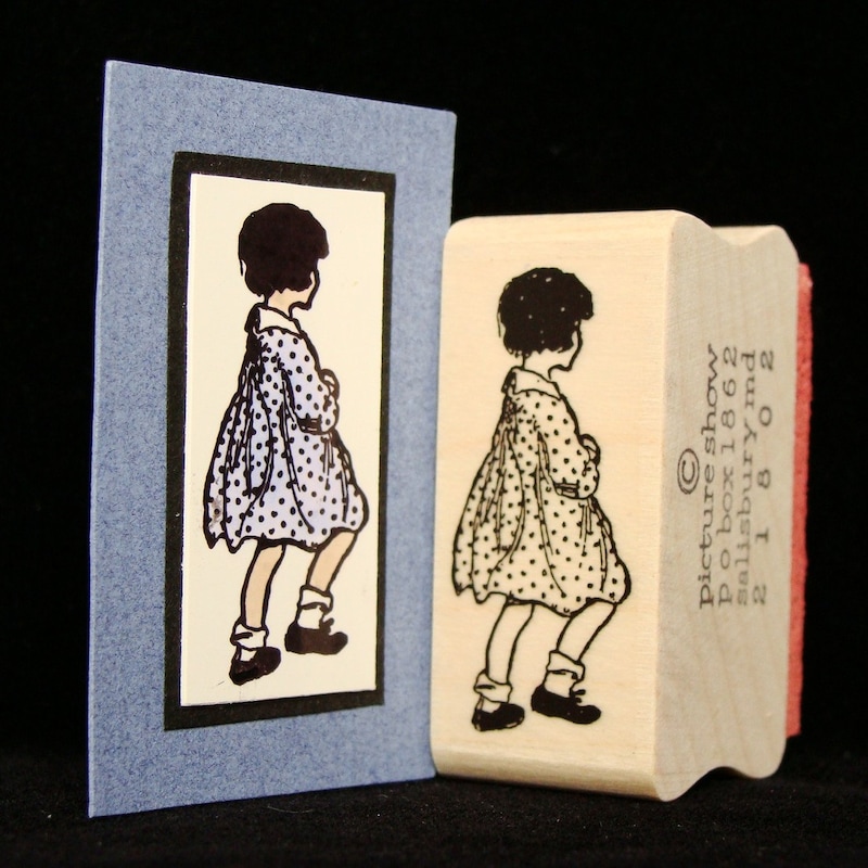 Girl Rubber Stamp - Etsy