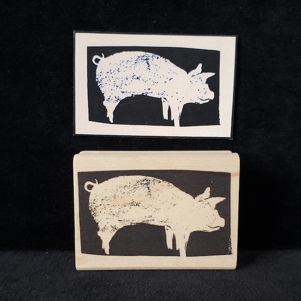 Pig Rubber Stamp - Etsy