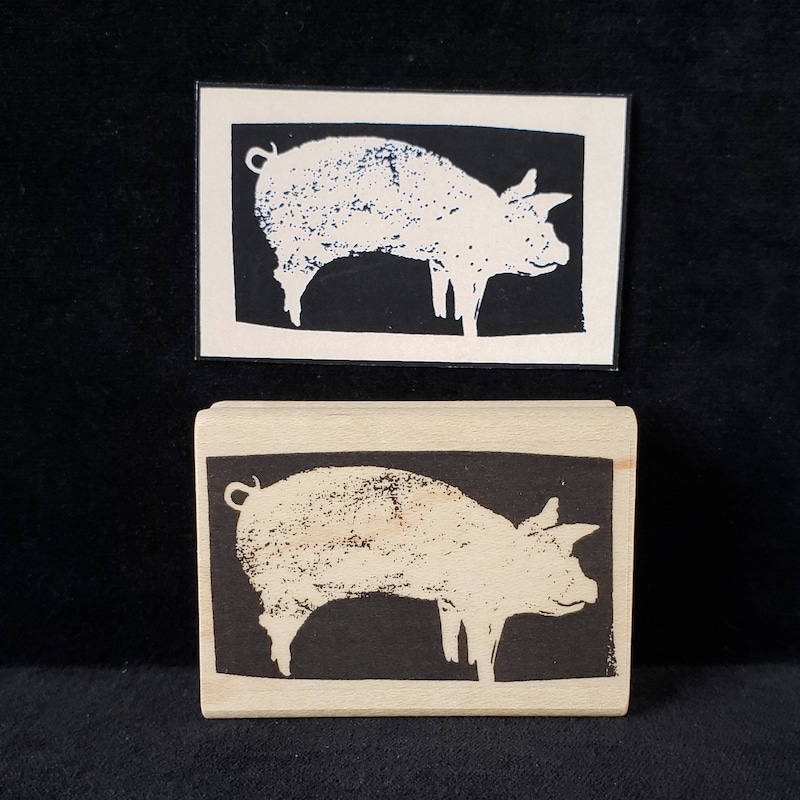 Pig Rubber Stamp - Etsy