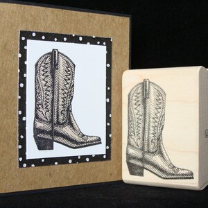 Cowboy Boot Rubber Stamp - Etsy
