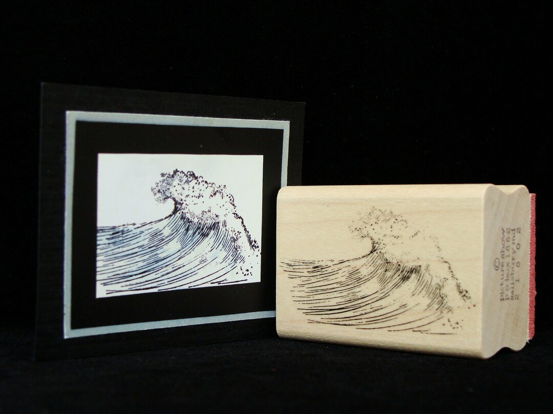 Wave Rubber Stamp - Etsy