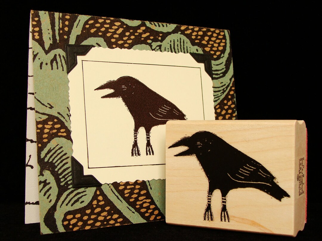 Crow Rubber Stamp - Etsy