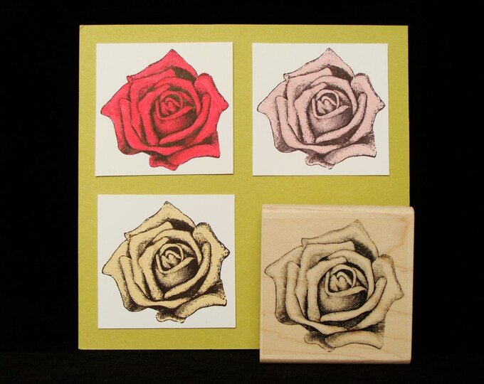Rose Rubber Stamp - Etsy