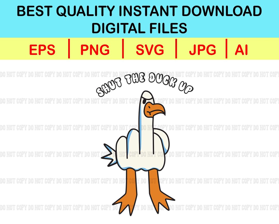 Funny Middle Finger Duck SVG: Sarcastic Goose Design (digital Download ...