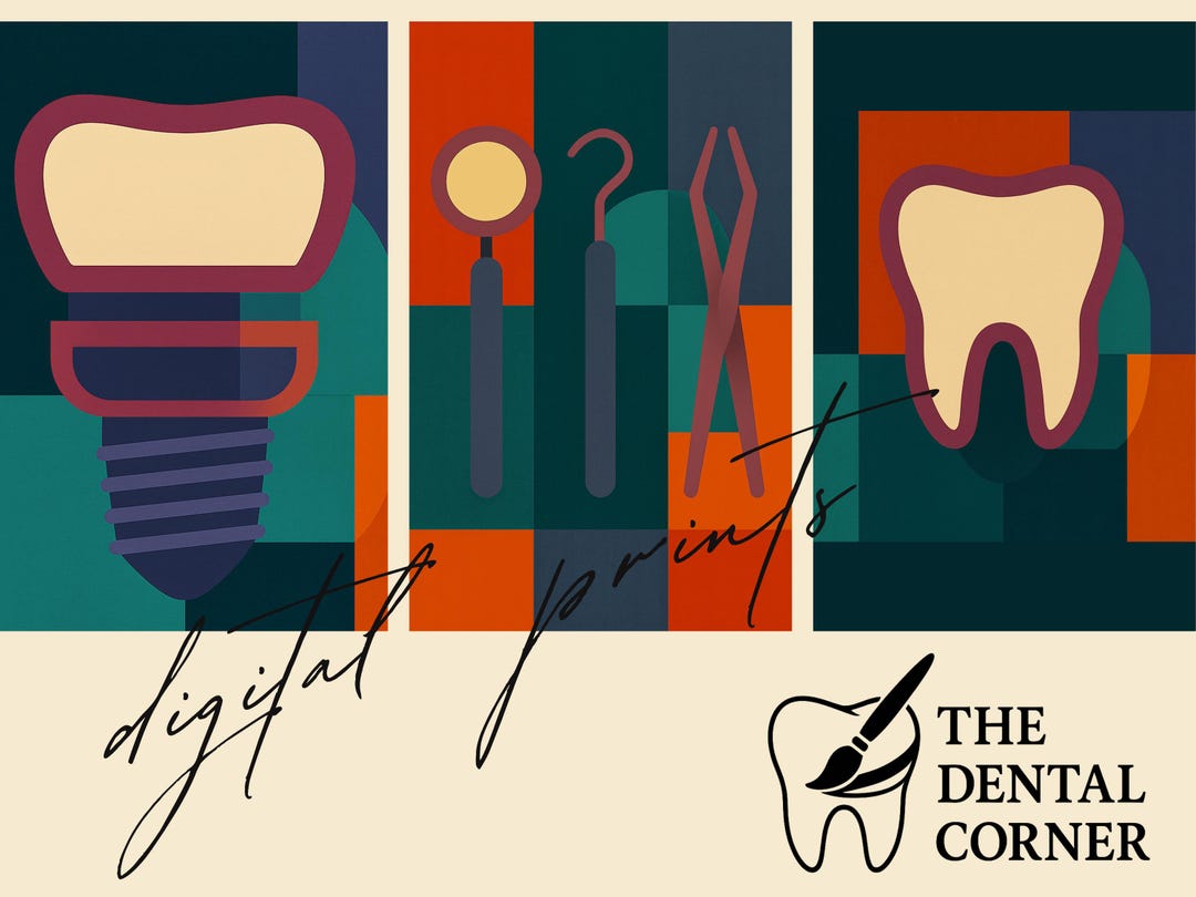 Dentist Gallery Wall Set of 3, Dental Office Decor, Dental Art Prints ...