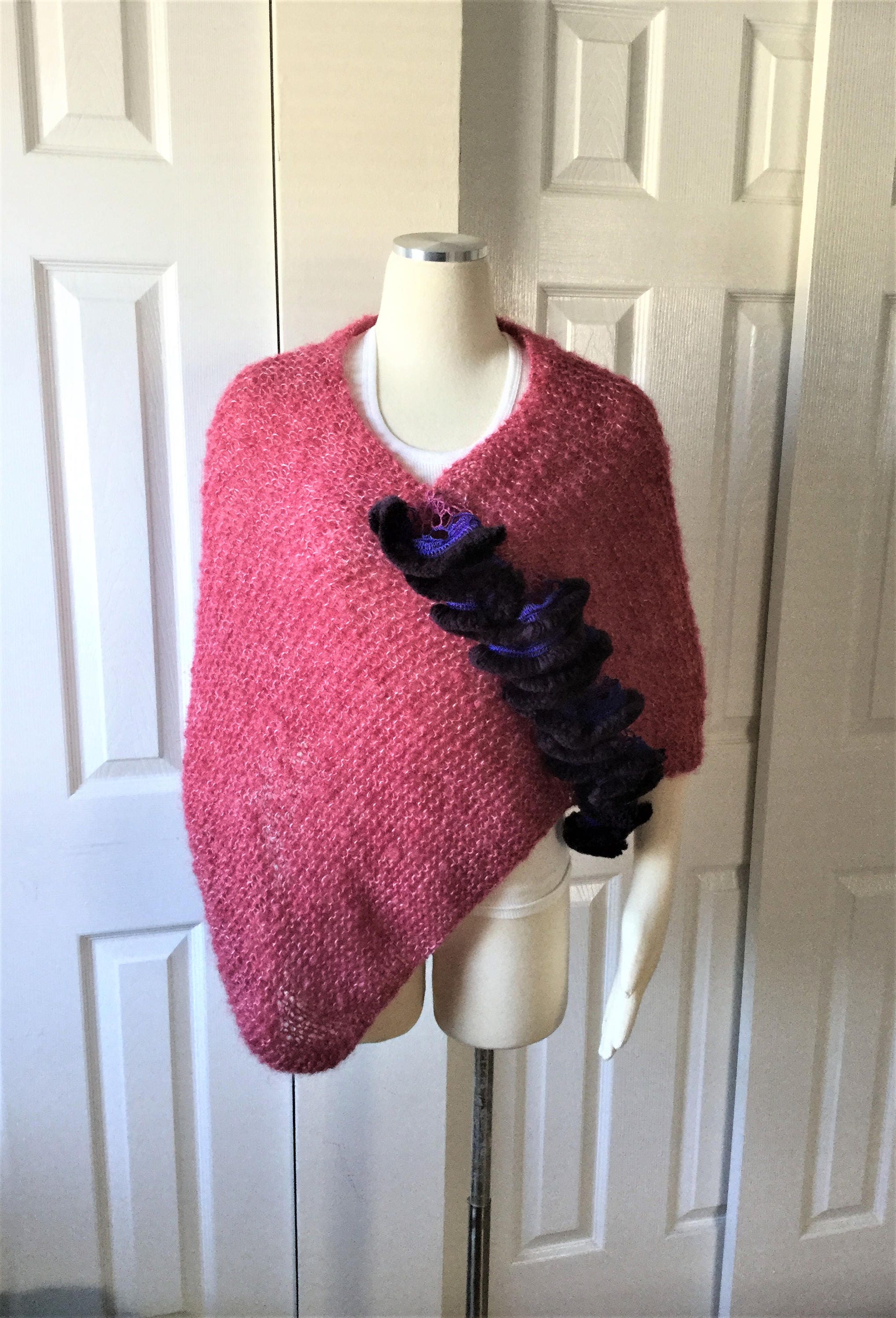 Christmas Gift Ideas, Hand Knit Cape, Poncho, Wrap.women Accessories ...