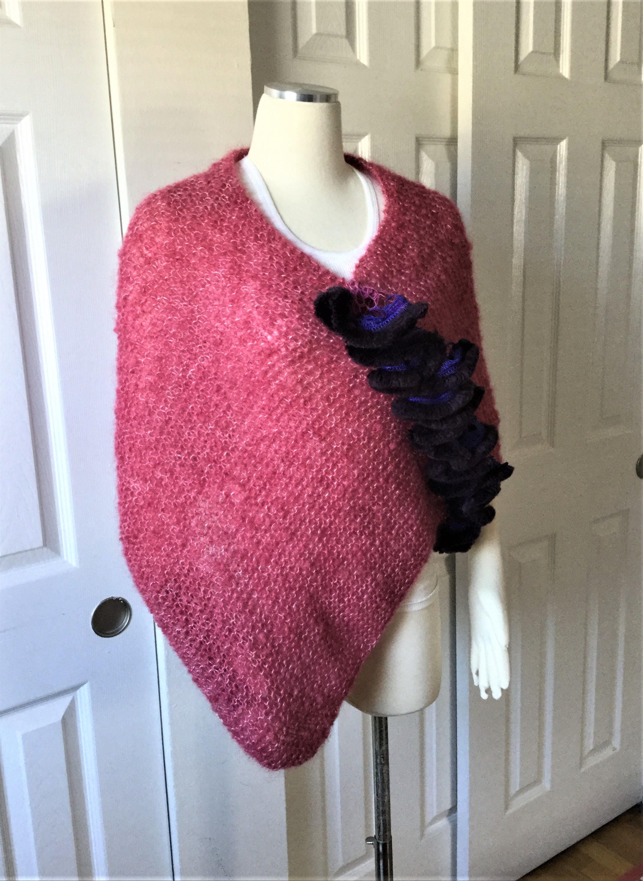 Christmas Gift Ideas, Hand Knit Cape, Poncho, Wrap.women Accessories ...