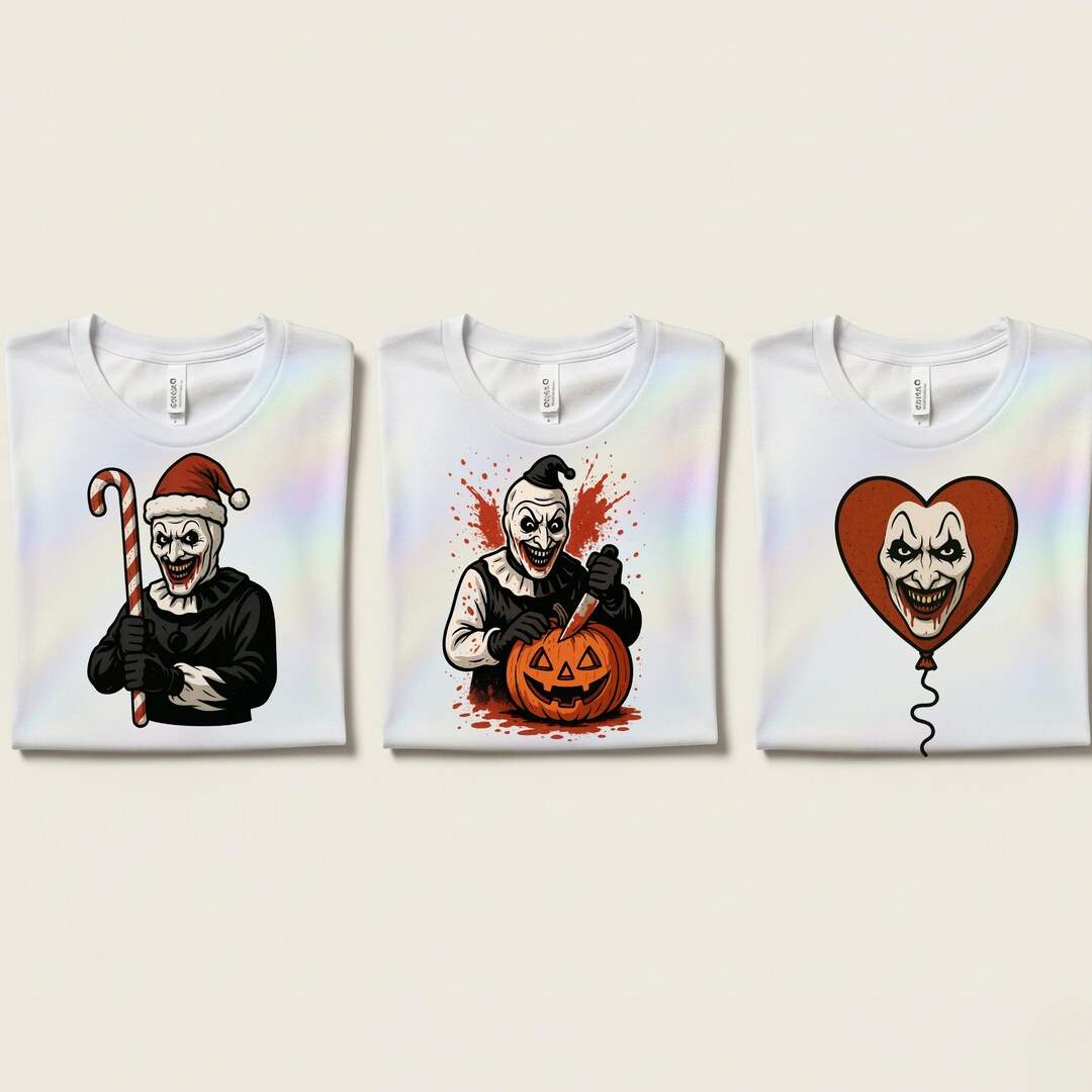 Creepy Terrifier Clown Clipart Bundle, Horror Movie Valentine PNG , PNG ...
