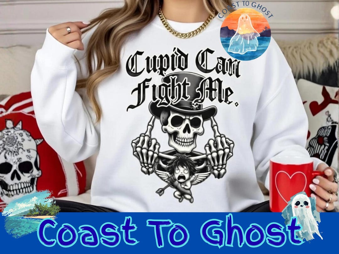 Funny Anti Valentine Middle Finger Skeleton PNG, Cupid Can Fight Me ...