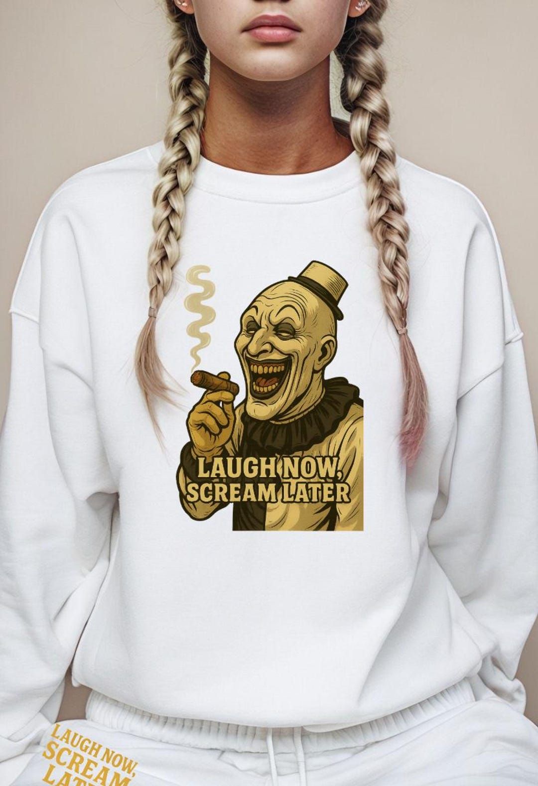 Creepy Laughing Clown PNG – Vintage Horror Cartoon Clipart, “laugh Now ...