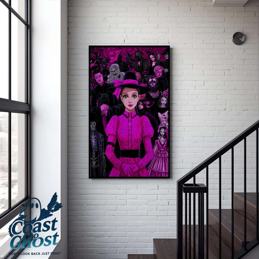 Pink Horror Wall Art Print, Eerie Creepy Characters JPG, Macabre Gothic ...