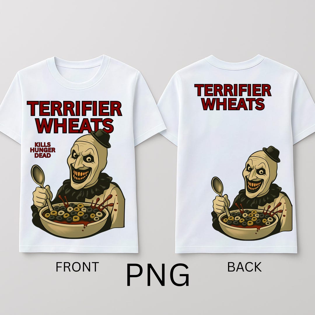 Terrifier, Killer Clown Cereal PNG, Scary Movie Design, Halloween ...