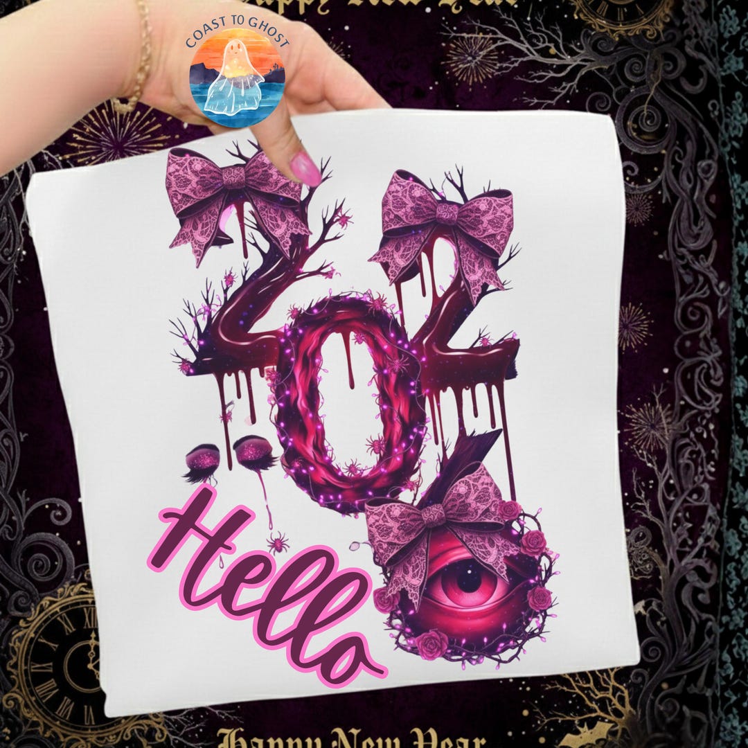 Hello 2026 PNG, New Years Png, Spooky New Year Png, Pink New Year Png ...