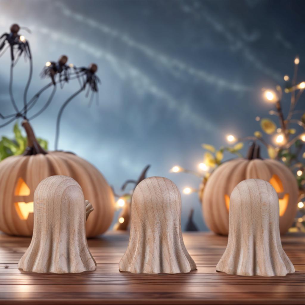 Maple Wood Ghost Desk Decor: Interchangeable Magnetic Fingers - Etsy