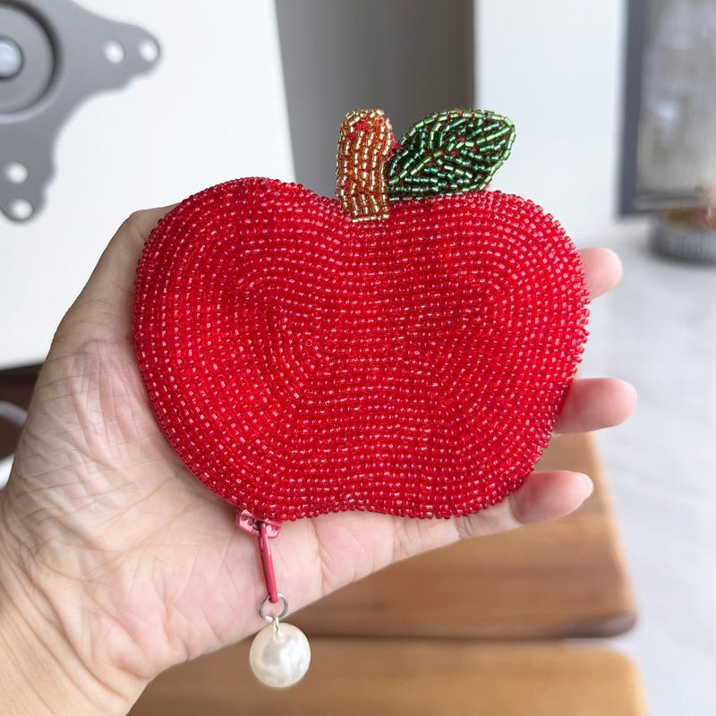 Beaded Apple Purse - Etsy UK
