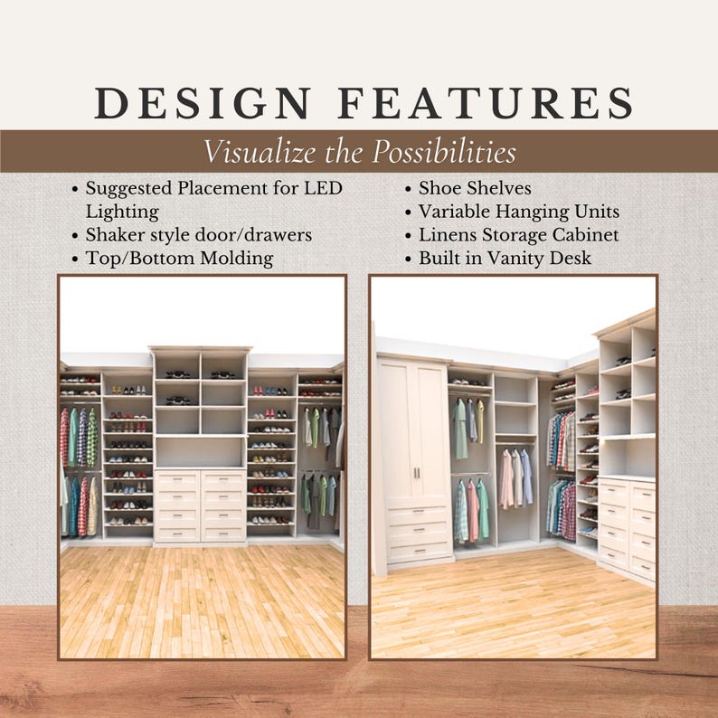 Walk in Closet Template Printable Closet Planner Customizable Design ...