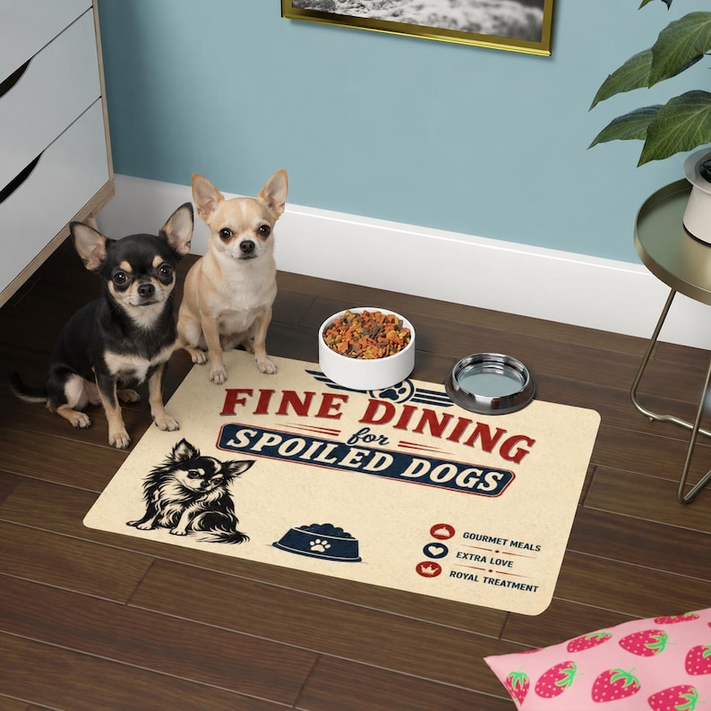 Long Hair Chihuahua Pet Food Mat, Dog Bowl Feeding Mat - Etsy
