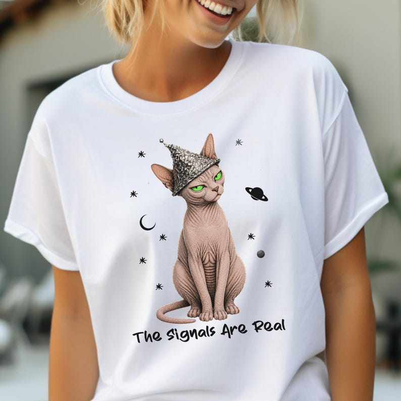 Sphynx Cat Shirt, Alien Conspiracy Tee, UFO Cat Lover Gift - Etsy