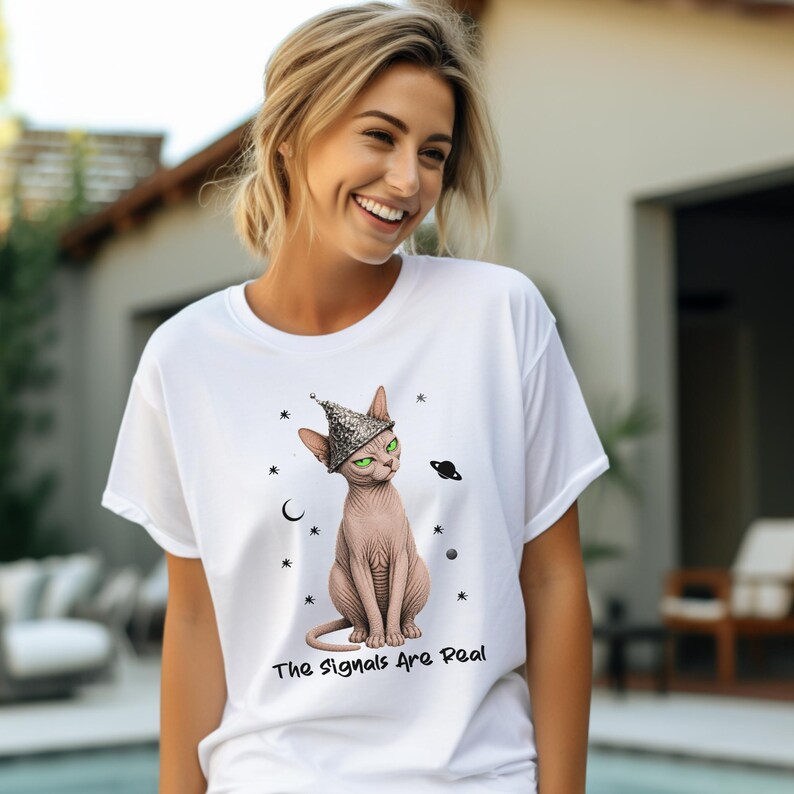 Sphynx Cat Shirt, Alien Conspiracy Tee, UFO Cat Lover Gift - Etsy