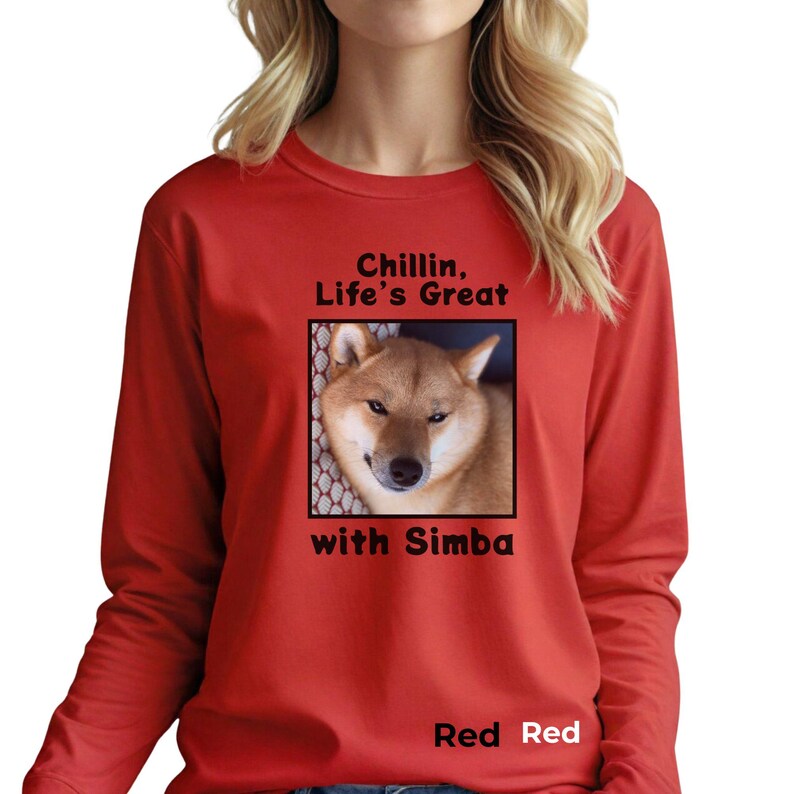 Shiba Inu Long Sleeve Tee | Chillin Life With Simba Photo Shirt - Etsy