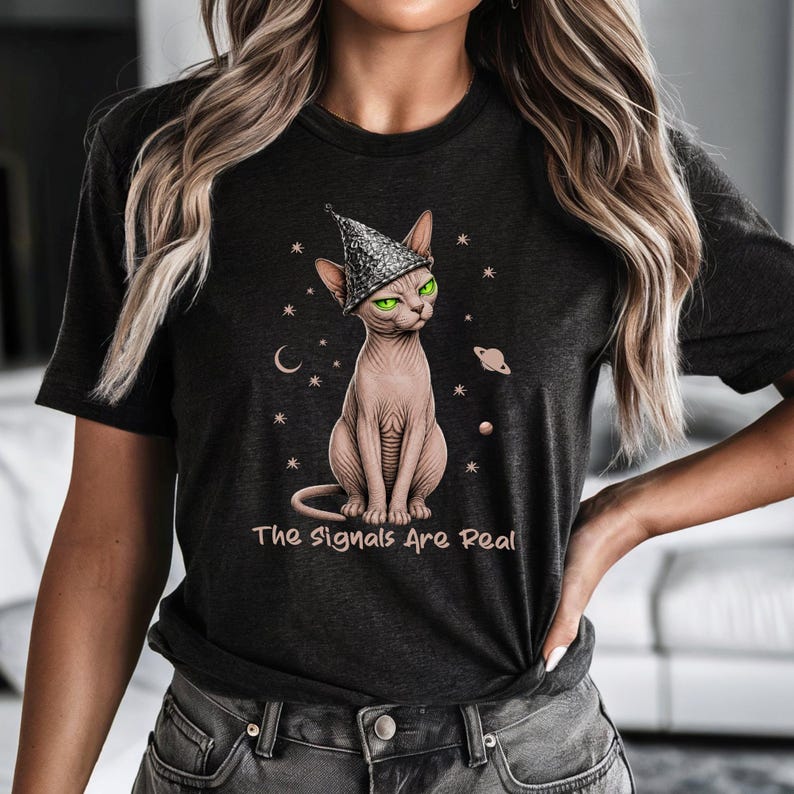 Sphynx Cat Shirt, Alien Conspiracy Tee, UFO Cat Lover Gift - Etsy