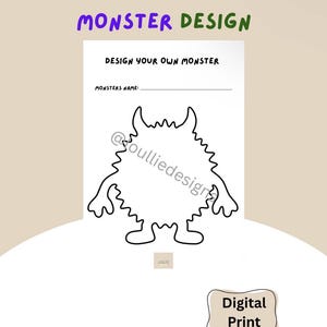 Design Your Own Monster Printable | Kids Halloween Activity Sheet | Fun ...