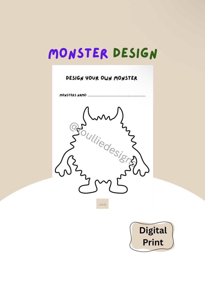 Design Your Own Monster Printable | Kids Halloween Activity Sheet | Fun ...
