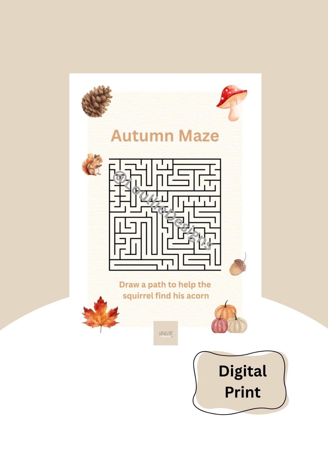 Autumn Maze Printable for Kids | Fall Themed Activity Sheet | Seasonal ...