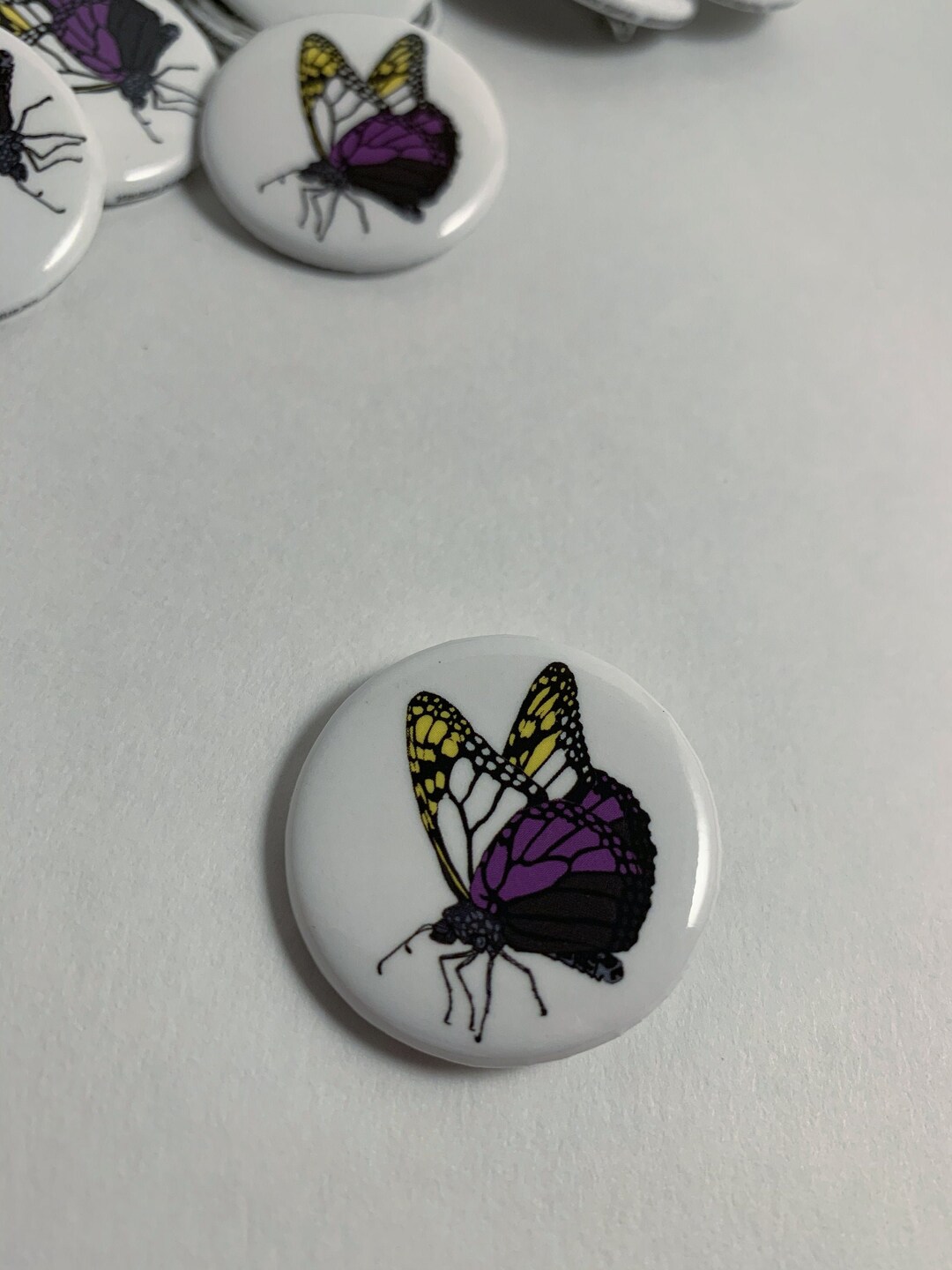 Non-binary Butterfly Pinback Button - Etsy