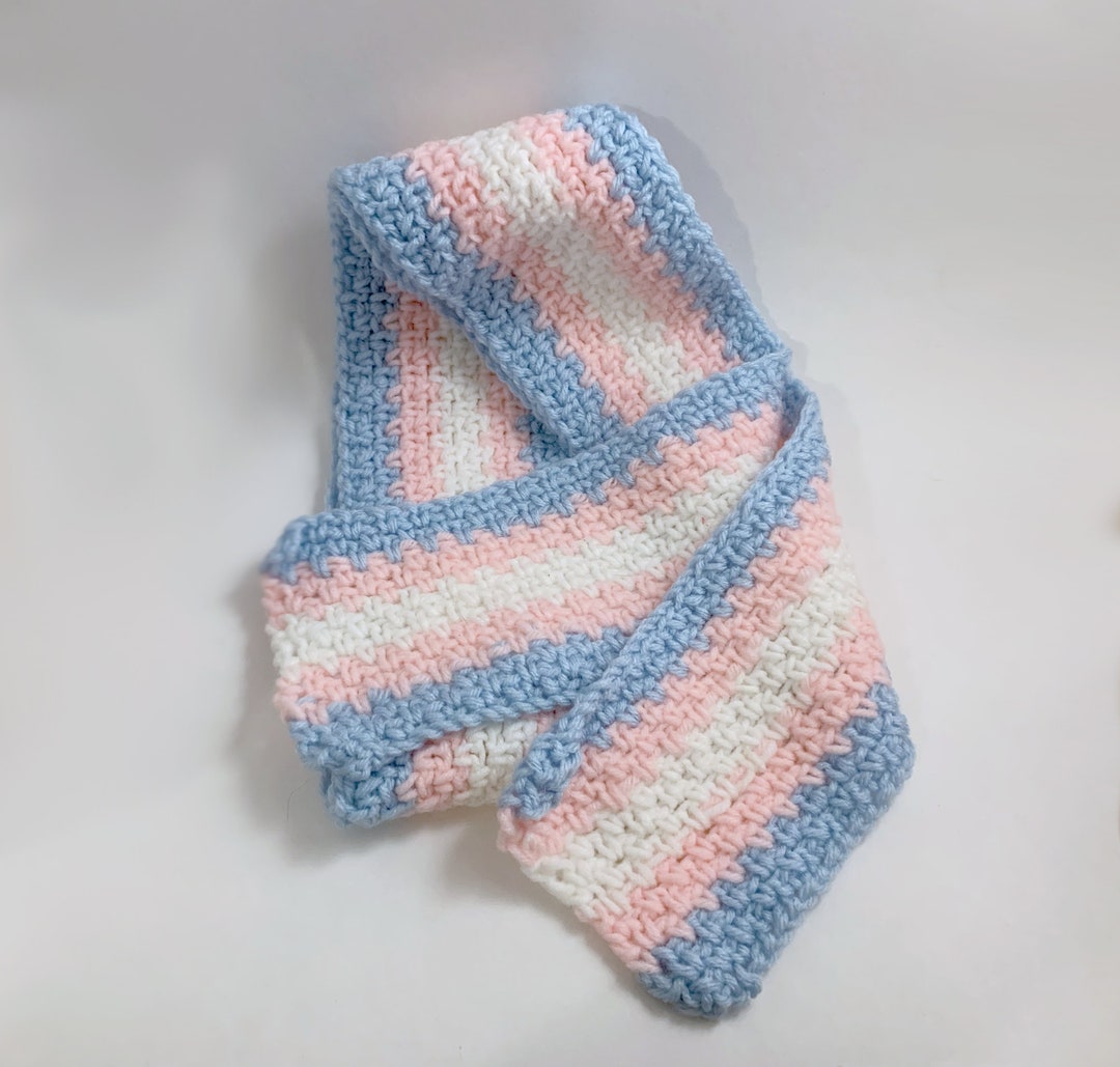 Transgender Pride Flag Scarf, Crocheted - Etsy