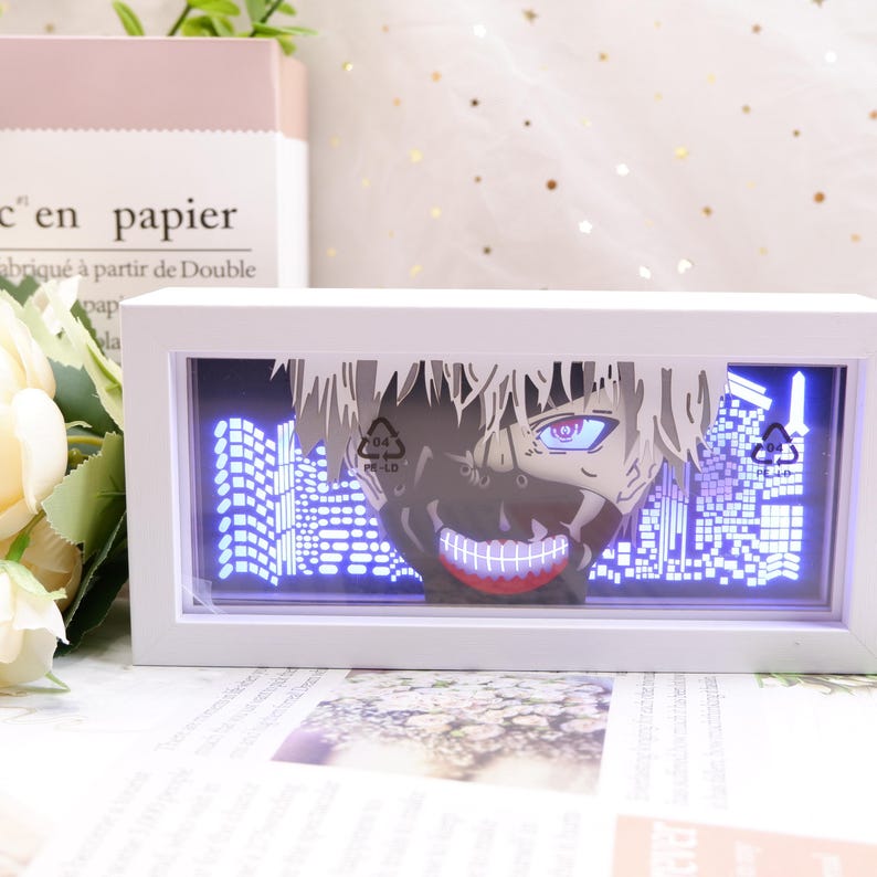 Tokyo Ghoul Kaneki Ken LED Paper Cutout Lamp Box Plug-in Version Night ...