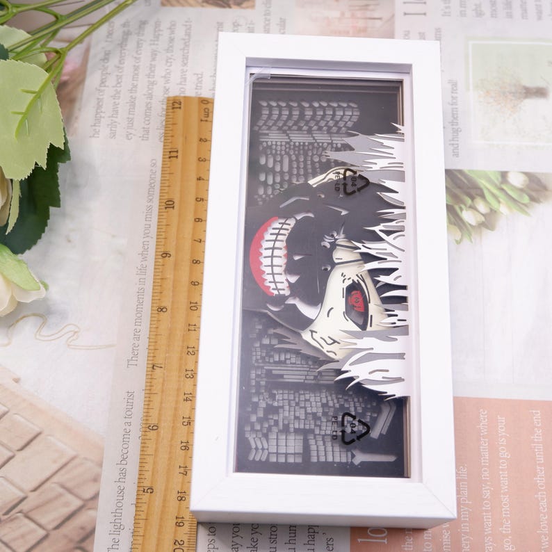 Tokyo Ghoul Kaneki Ken LED Paper Cutout Lamp Box Plug-in Version Night ...