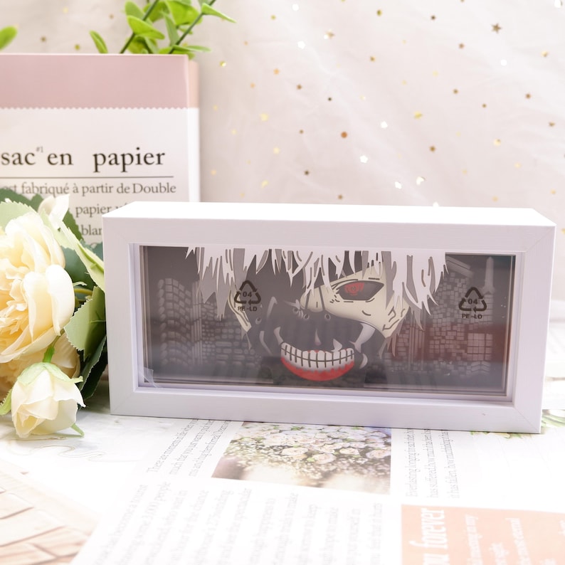 Tokyo Ghoul Kaneki Ken LED Paper Cutout Lamp Box Plug-in Version Night ...