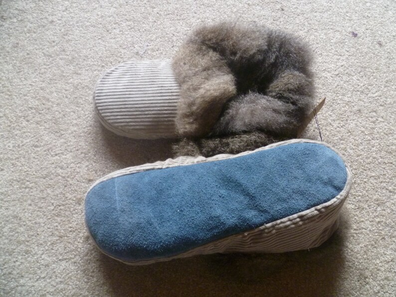 New Zealand Possum Natural Grey Fur Moccasin Style Slippers | Etsy