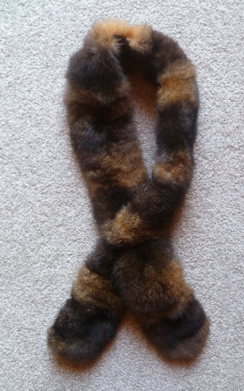 New Zealand Possum Fur Natural Brown or Gray Short Scarf - Etsy