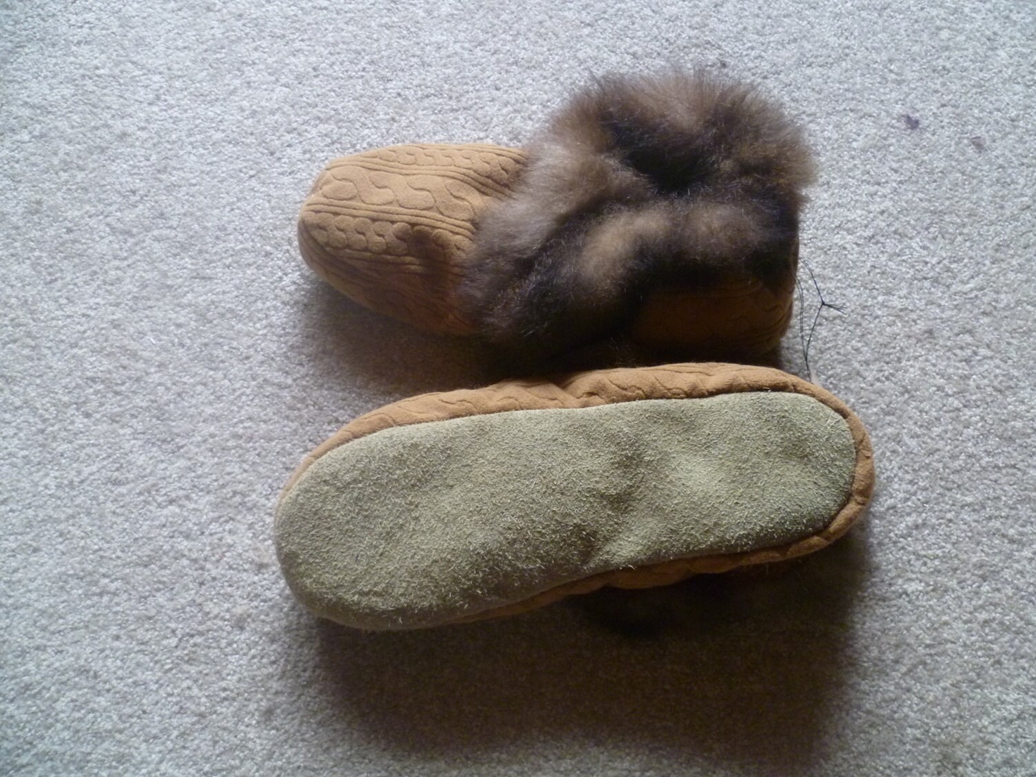 New Zealand Possum Natural Brown Fur Moccasin Style Slippers | Etsy