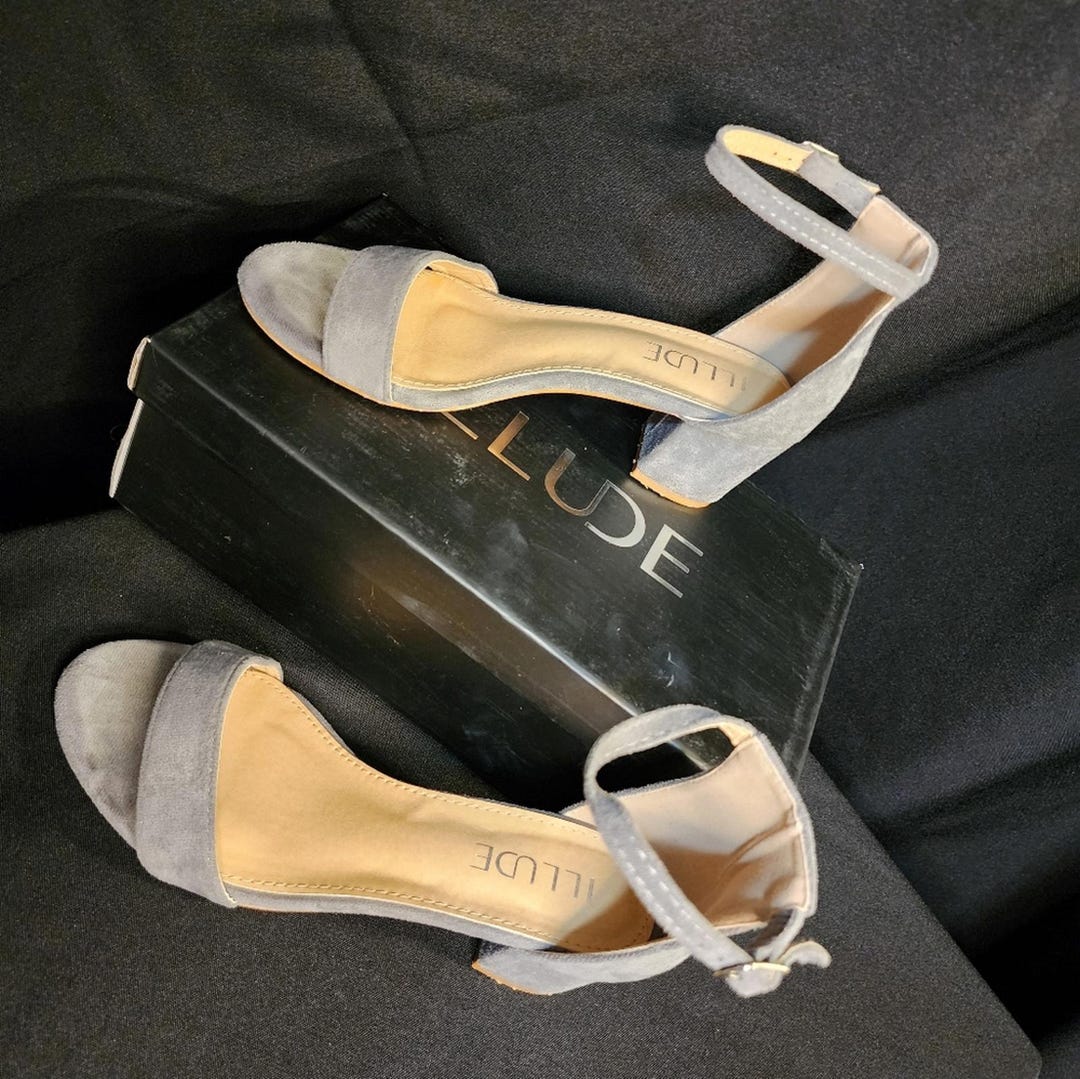 Size 8 Illude Grey "suede" Sandals - Etsy