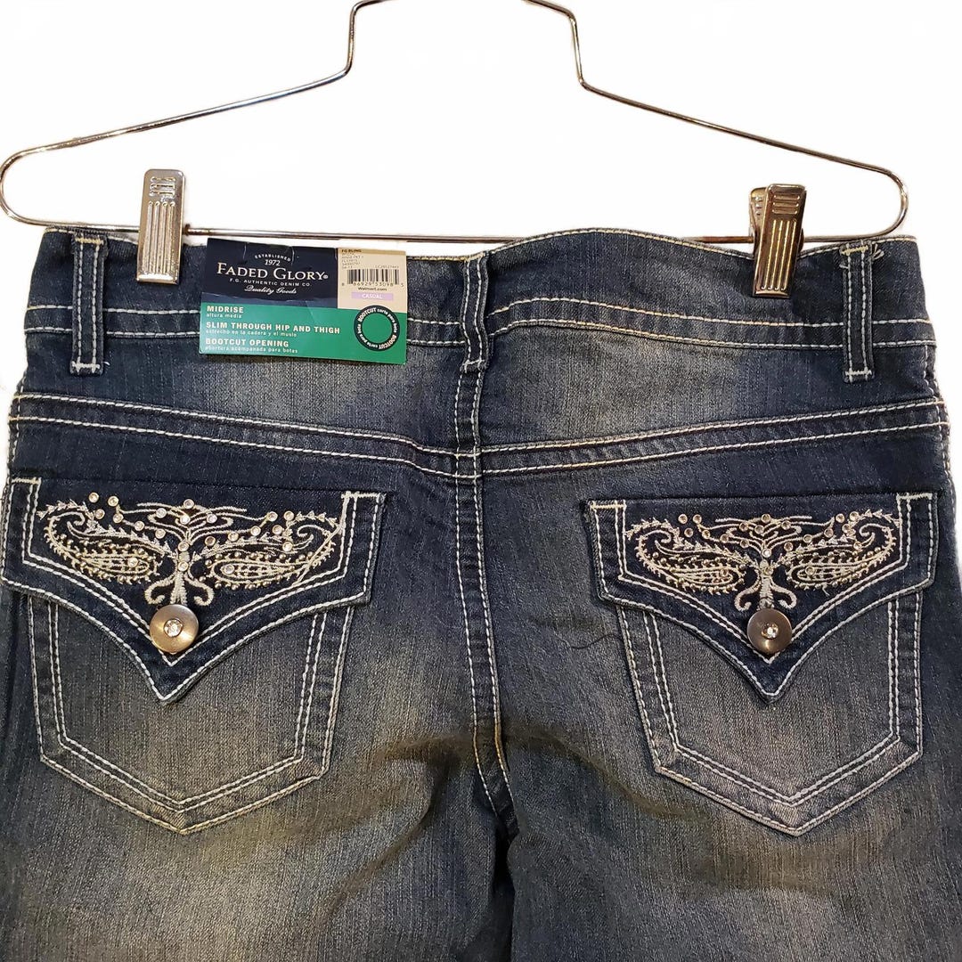 Faded Glory Women's Bootcut Jeans Embroidered Back Pockets - Etsy