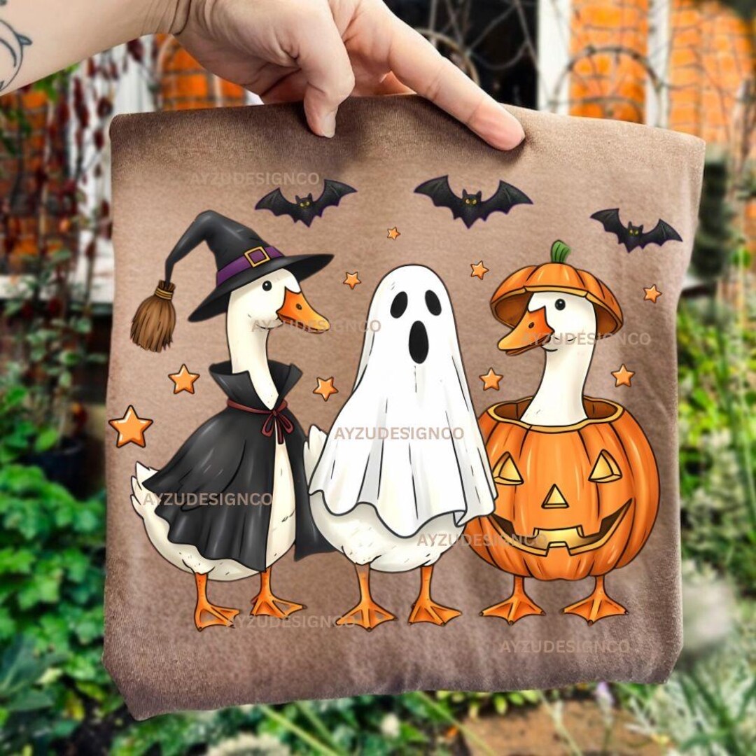 Retro Goose Halloween Fall PNG Boo-ghost-goose Png, Halloween Png ...
