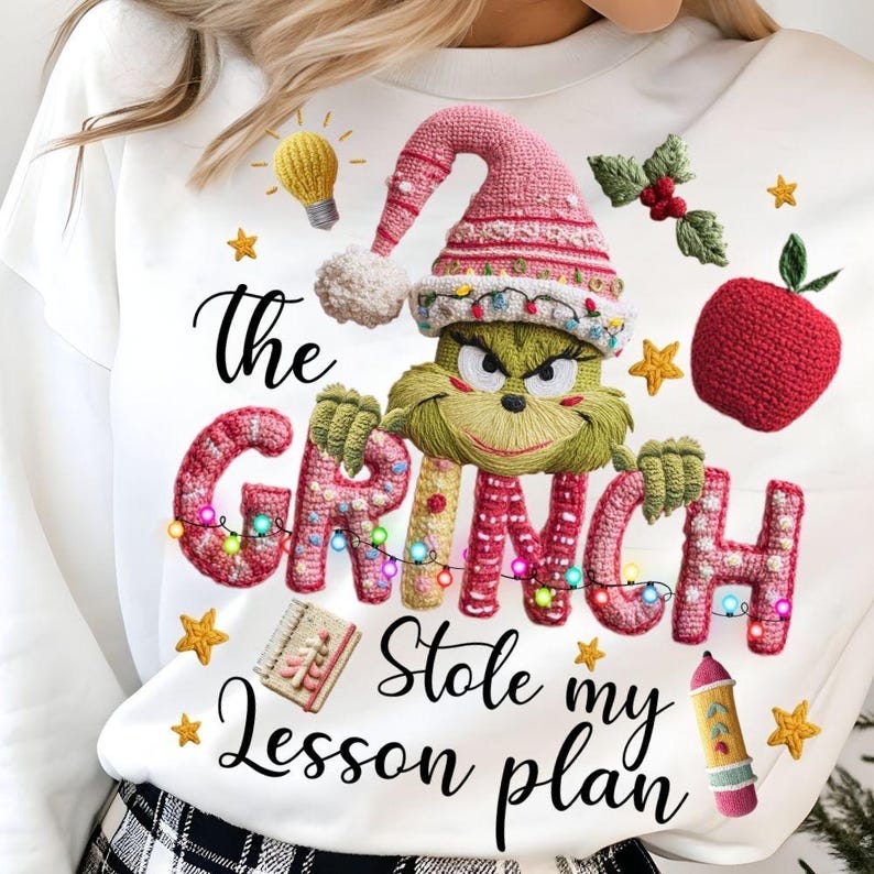 The Grinch Stole My Lesson Plan PNG, Christmas Grinch Teacher PNG ...