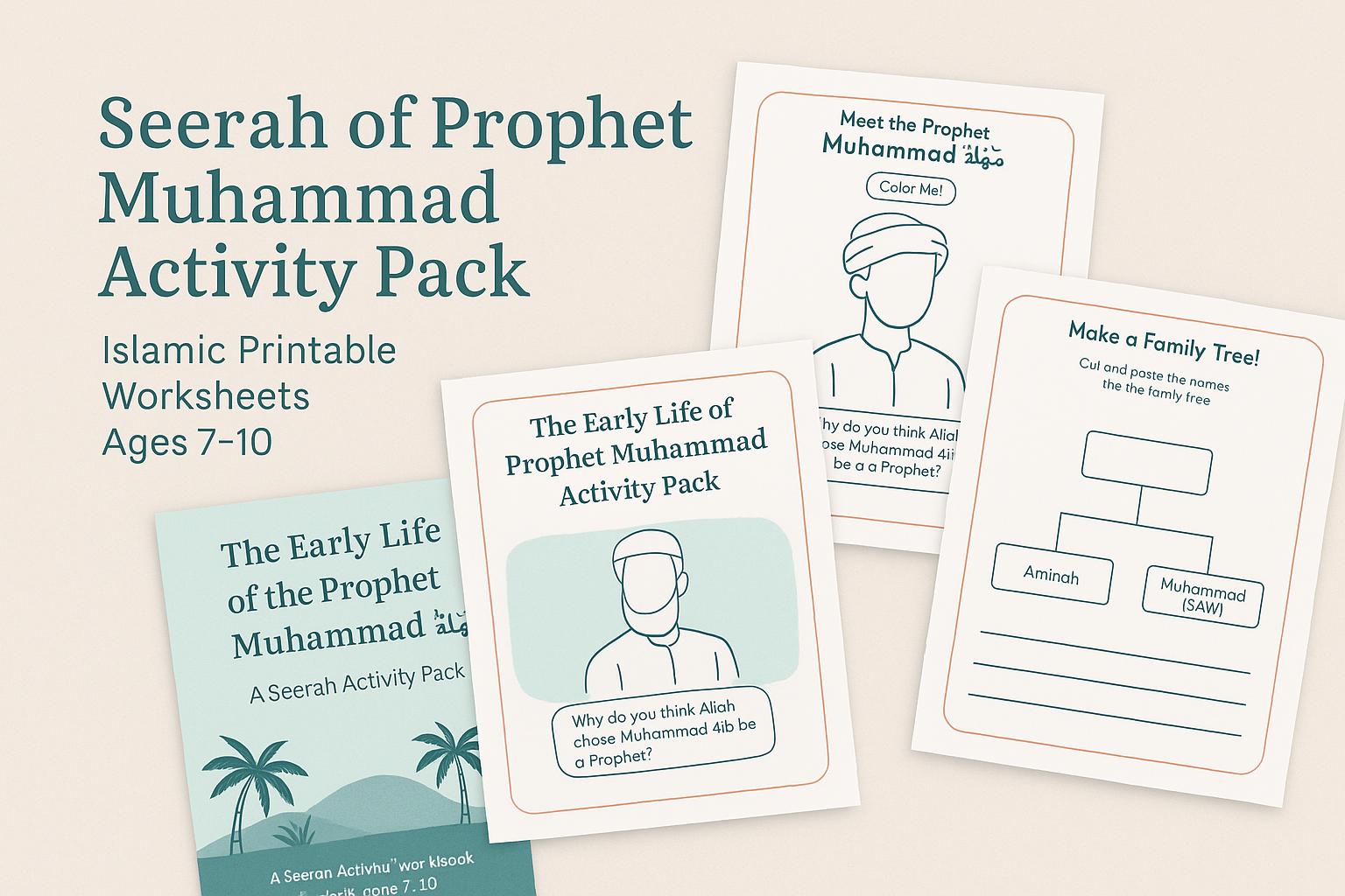 Seerah of Prophet Muhammad Activity Pack for Kids | Islamic Printable ...