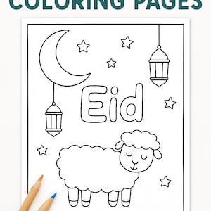 Free Eid Al-adha Coloring Card for Kids – Printable Islamic Greeting ...