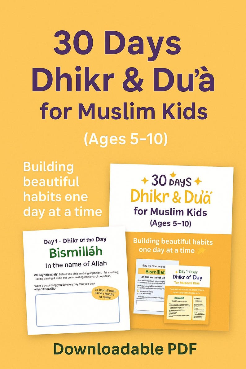 30 Days of Dhikr & Duʿāʾ for Kids – Islamic Printable PDF for Muslim ...