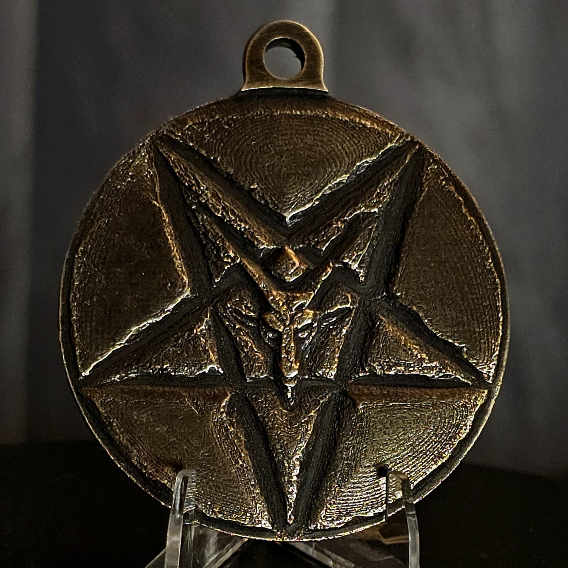 Baphomet Medallion | Solid Brass Pendant Necklace | Occult Jewelry ...