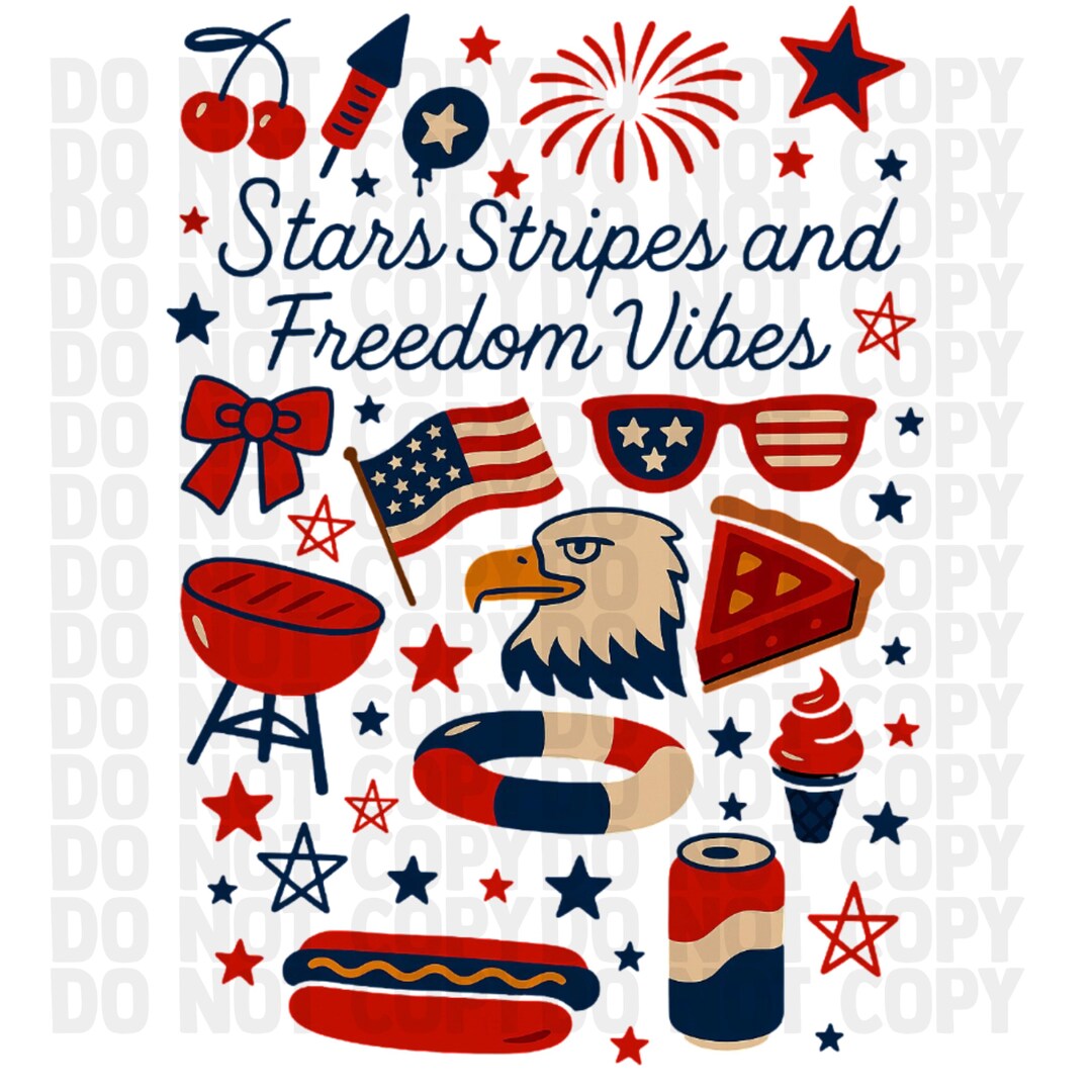 Stars Stripes & Freedom Vibes PNG | 4th of July | Patriotic Summer ...